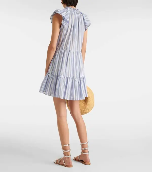 Veronica Beard Striped Cotton Mini Dress