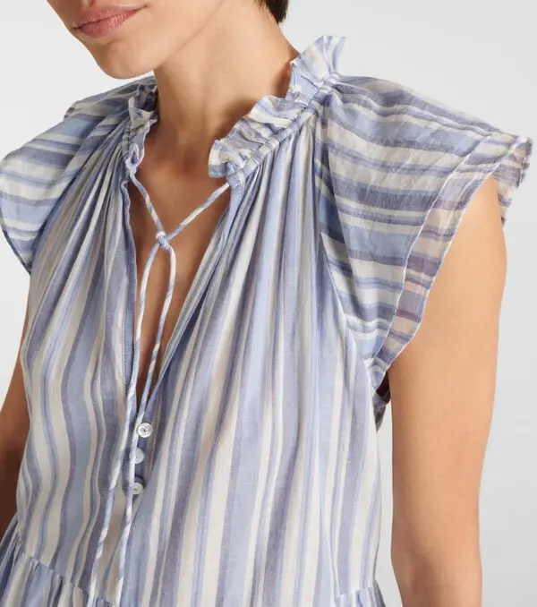 Veronica Beard Striped Cotton Mini Dress