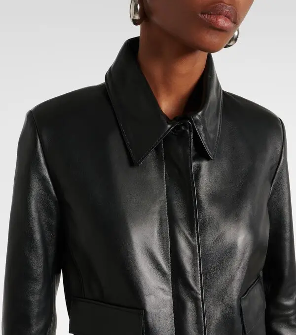 Nour Hammour Bleeker Cropped Leather Jacket