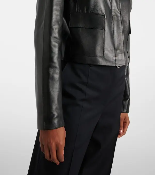 Nour Hammour Bleeker Cropped Leather Jacket