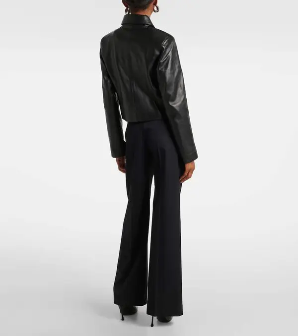 Nour Hammour Bleeker Cropped Leather Jacket