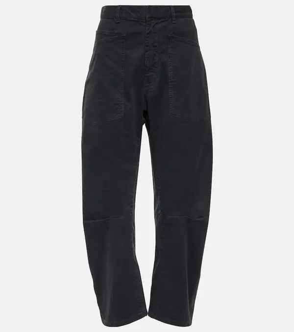 NILI LOTAN Shon Cotton Twill Trousers - Black
