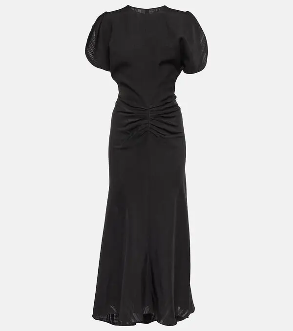 Victoria Beckham Crepe Midi Dress - Black