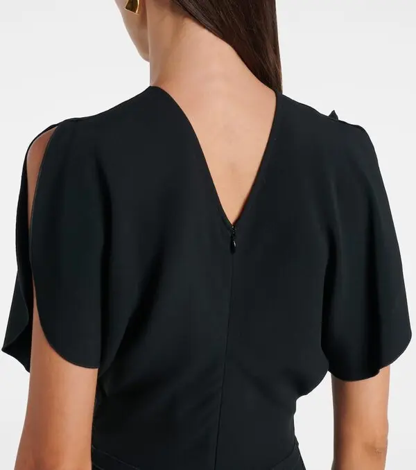 Victoria Beckham Crepe Midi Dress - Black