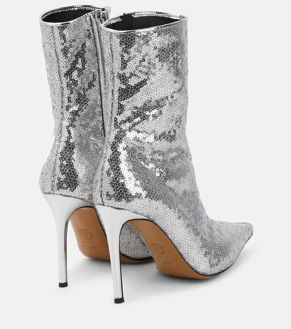 Alexandre Vauthier Sequined Ankle Boots - Silver