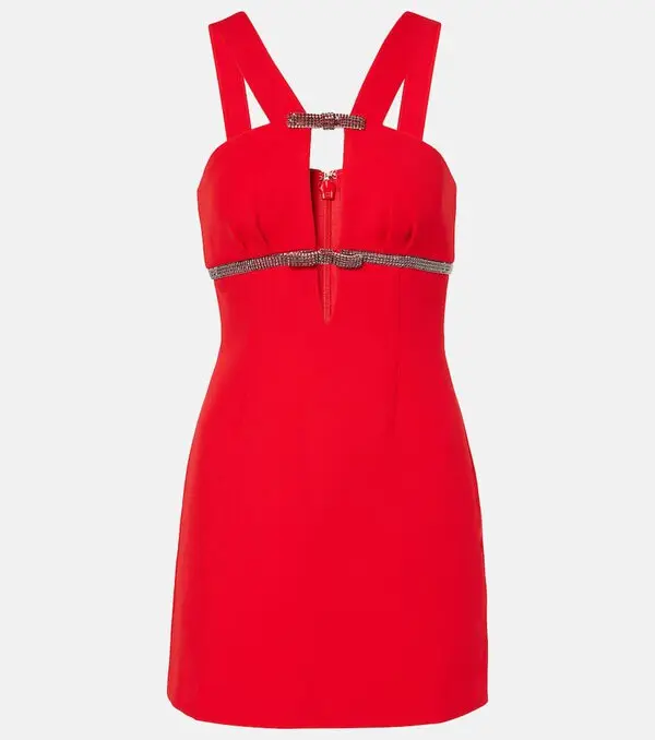 SELF-PORTRAIT Embellished Crepe Minidress