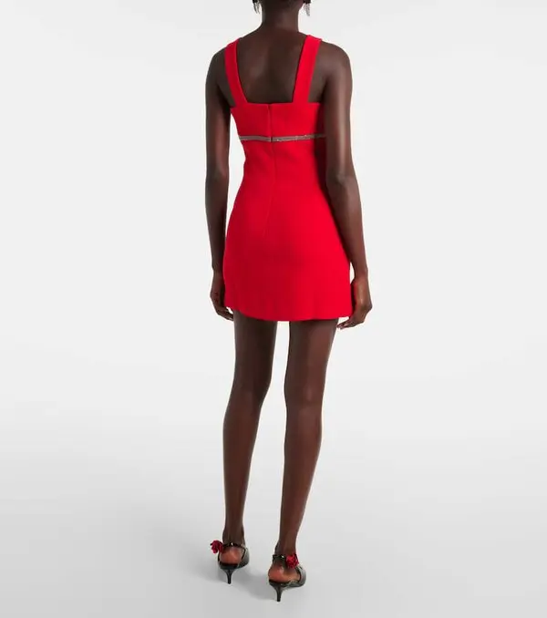 SELF-PORTRAIT Embellished Crepe Minidress