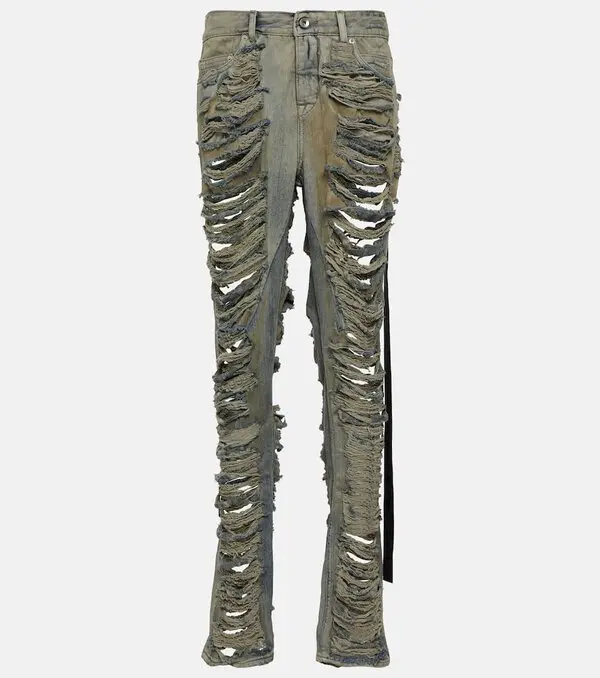 Rick Owens Distressed Low-rise Jeans