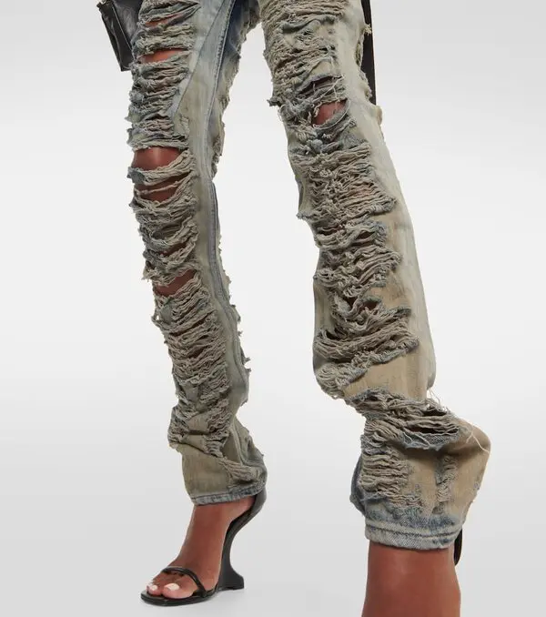 Rick Owens Distressed Low-rise Jeans