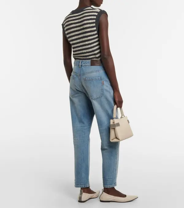 Brunello Cucinelli Mid-rise Tapered Jeans - Blue