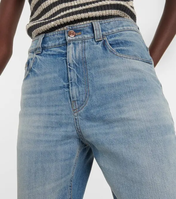 Brunello Cucinelli Mid-rise Tapered Jeans - Blue