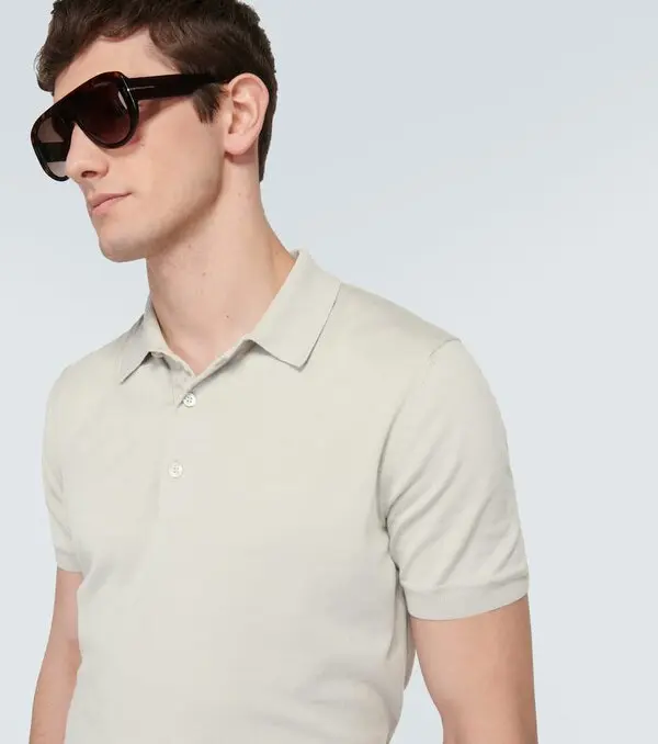 TOM FORD Wool Polo Shirt - Grey