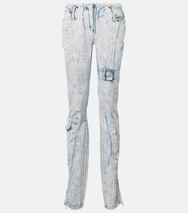 Acne Studios Printed Low-rise Slim Jeans