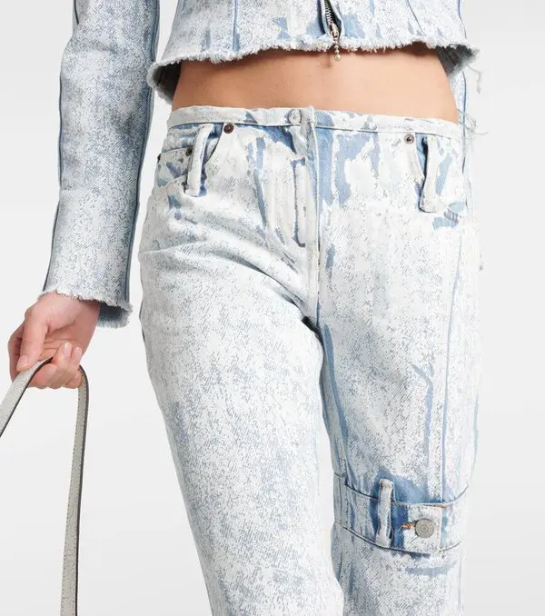 Acne Studios Printed Low-rise Slim Jeans