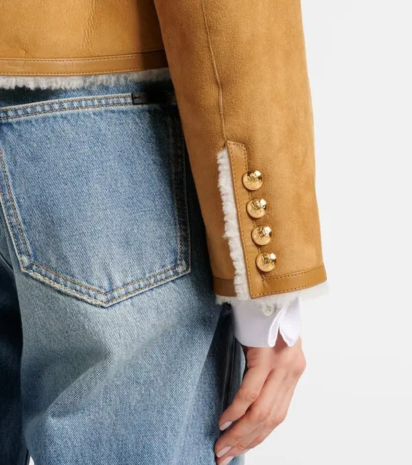 NILI LOTAN Zanie Shearling-lined Suede Jacket