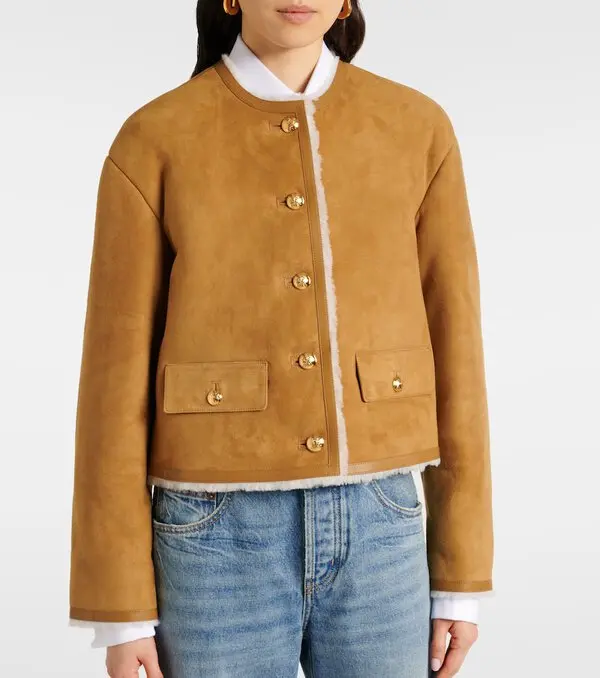 NILI LOTAN Zanie Shearling-lined Suede Jacket