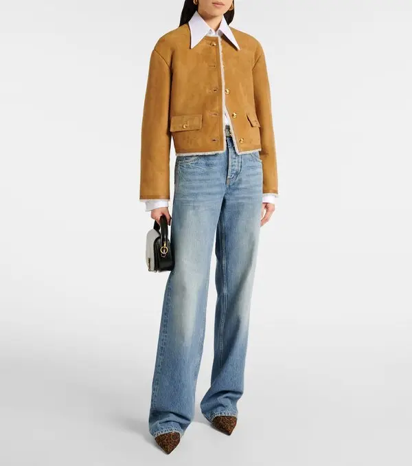 NILI LOTAN Zanie Shearling-lined Suede Jacket