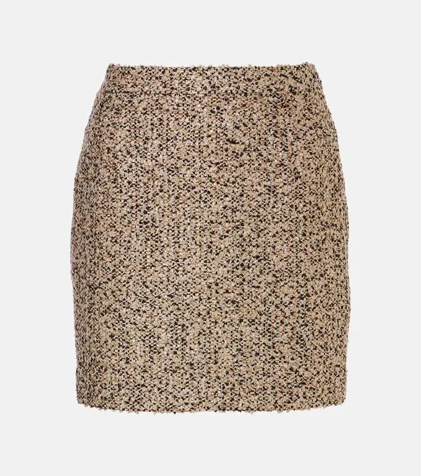 Alessandra Rich Metallic Tweed Miniskirt