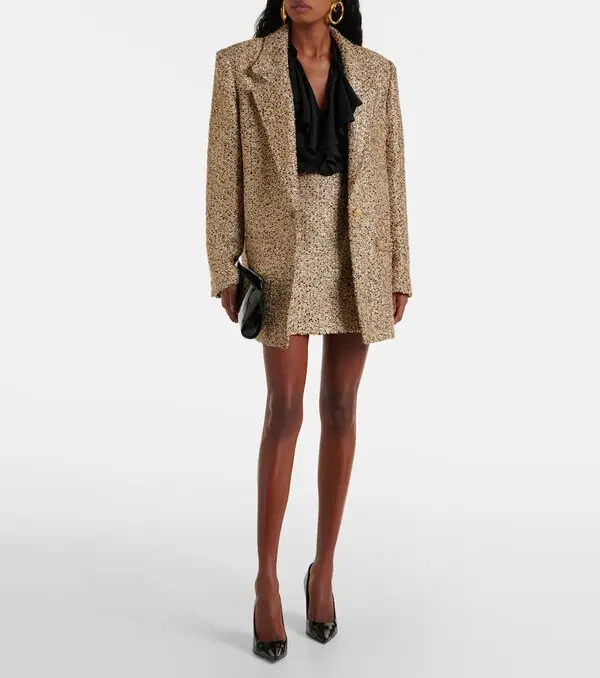 Alessandra Rich Metallic Tweed Miniskirt