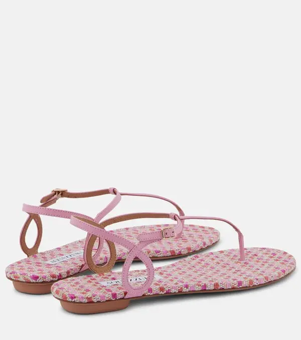 AQUAZZURA Almost Bare Leather Thong Sandals
