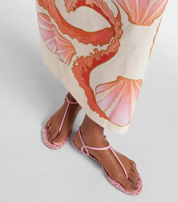 AQUAZZURA Almost Bare Leather Thong Sandals