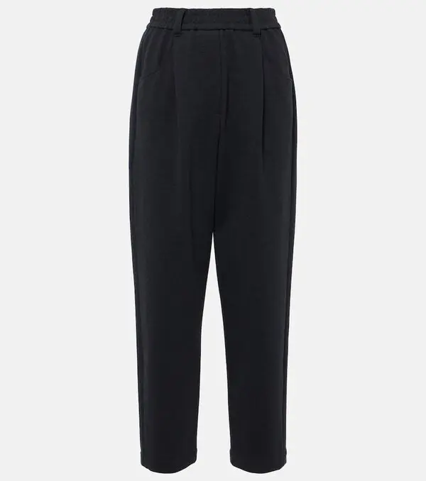 Brunello Cucinelli Pleated Cotton-blend Jersey Sweatpants