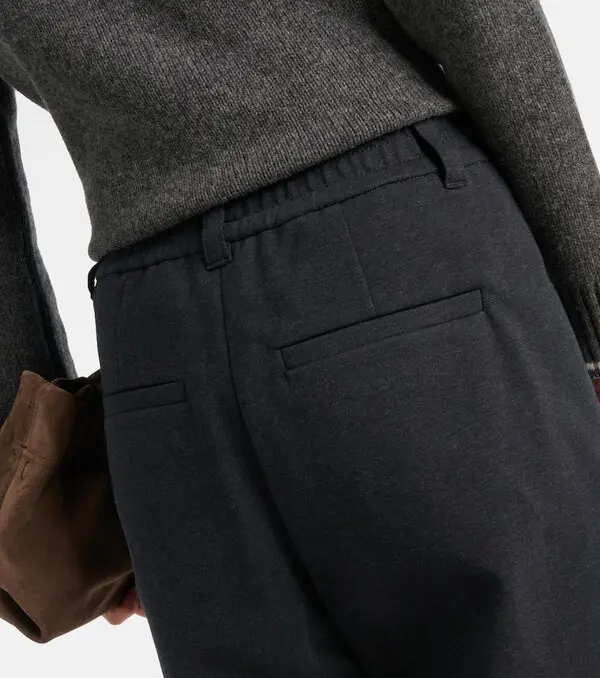 Brunello Cucinelli Pleated Cotton-blend Jersey Sweatpants