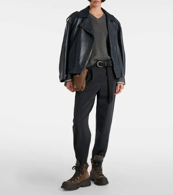 Brunello Cucinelli Pleated Cotton-blend Jersey Sweatpants
