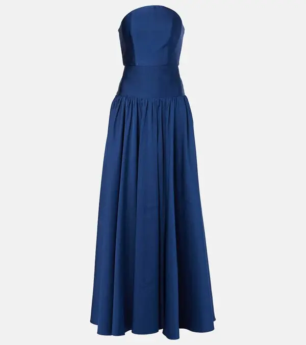 Roland Mouret Strapless Gathered Taffeta Gown