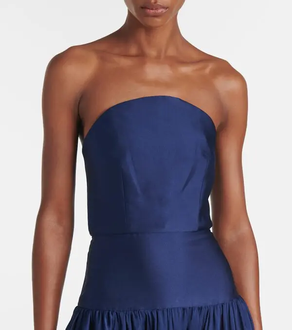 Roland Mouret Strapless Gathered Taffeta Gown