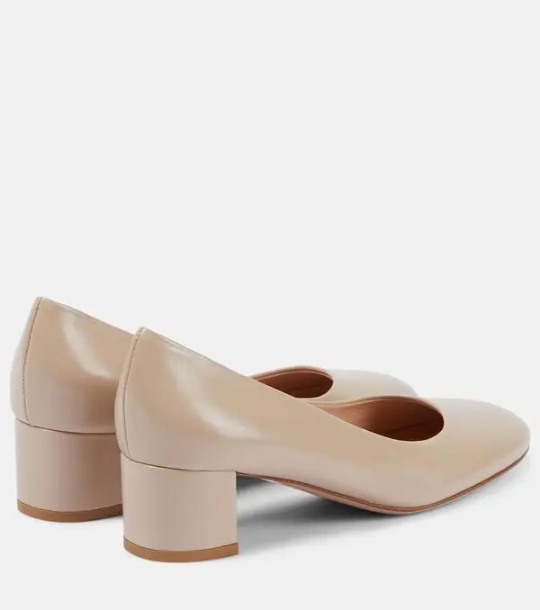 GIANVITO ROSSI Leather Block Heel Pumps