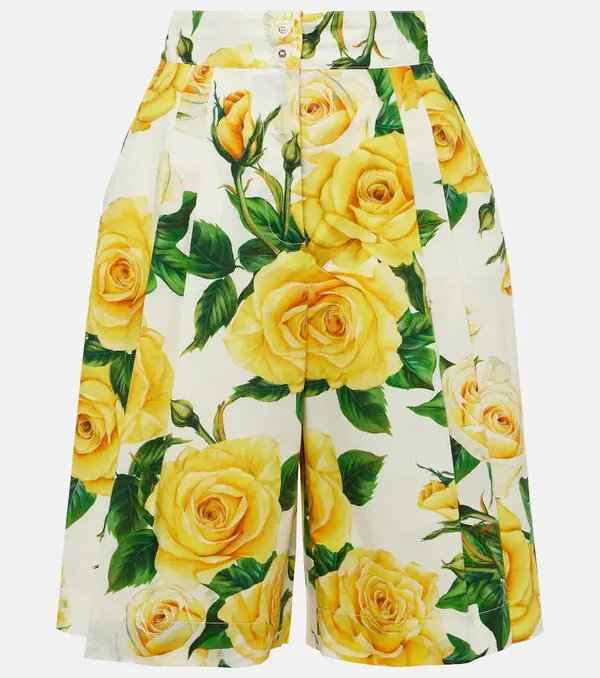 Dolce & Gabbana Floral Cotton Bermuda Shorts - White