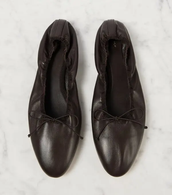 THE ROW Awar Leather Ballet Flats