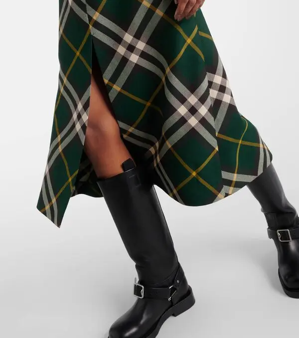 Burberry Check Wool Midi Dress