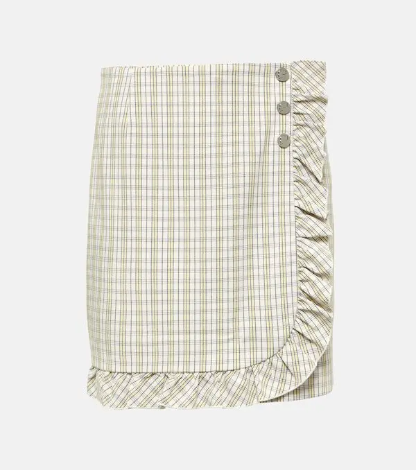 Tory Burch Ruffled Pinstripe Cotton Skort