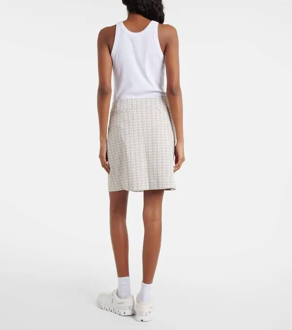 Tory Burch Ruffled Pinstripe Cotton Skort