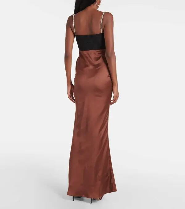 SELF-PORTRAIT Embellished Lace And Satin Gown