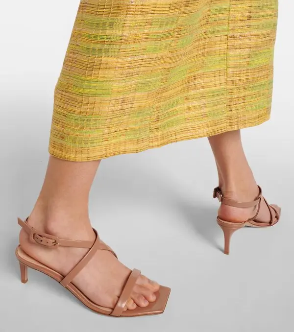 GIANVITO ROSSI Lindsay 55 Leather Sandals - Brown