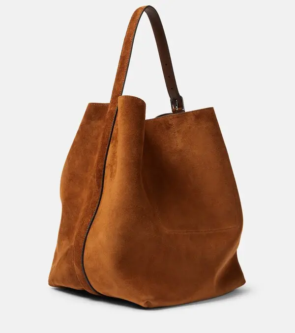 TOTEME Belted Suede Tote Bag - Brown