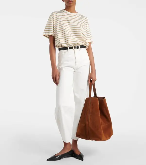 TOTEME Belted Suede Tote Bag - Brown