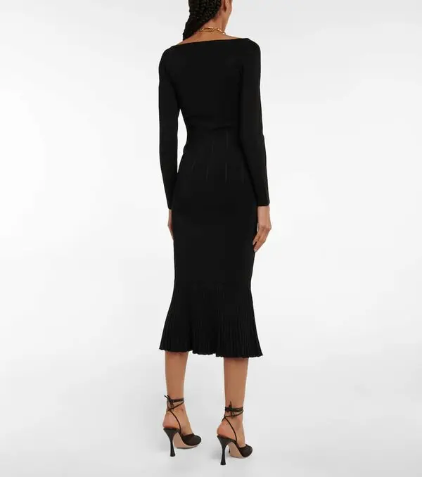Galvan Atalanta Ribbed-knit Midi Dress