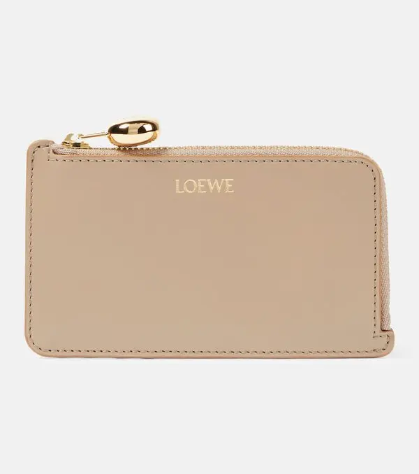 Loewe Leather Card Holder - Beige