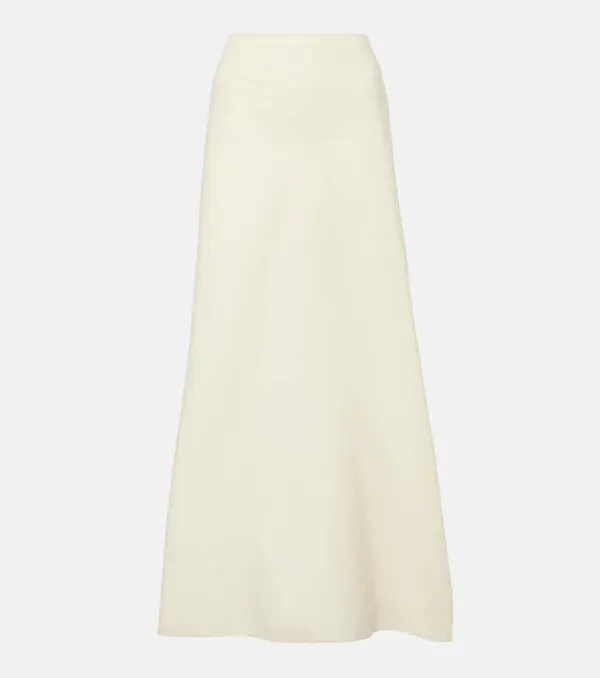 Khaite Mauva Silk And Cotton Organza Maxi Skirt - Beige
