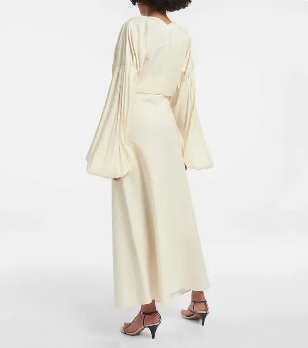 Khaite Mauva Silk And Cotton Organza Maxi Skirt