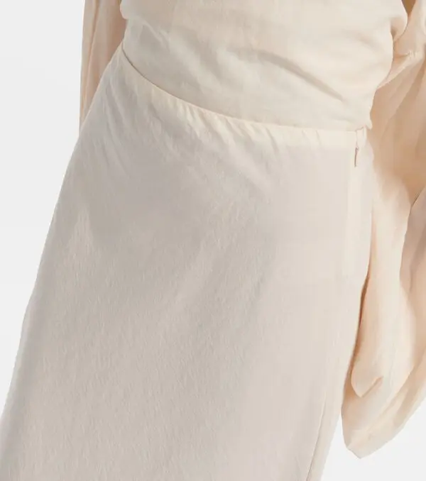 Khaite Mauva Silk And Cotton Organza Maxi Skirt