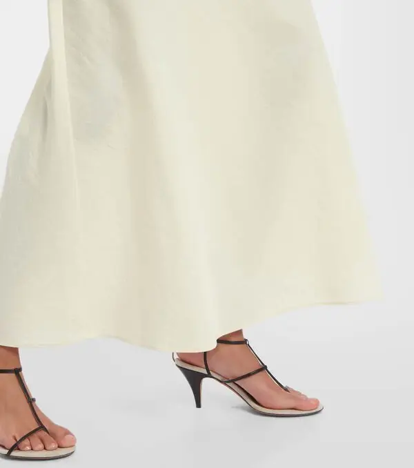 Khaite Mauva Silk And Cotton Organza Maxi Skirt