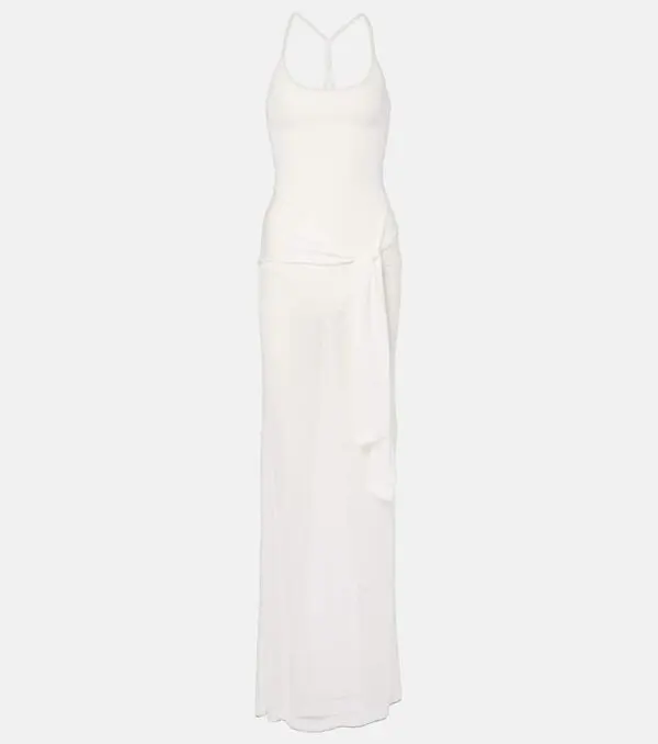 Jacquemus La Robe Maille Nodo Gown - White