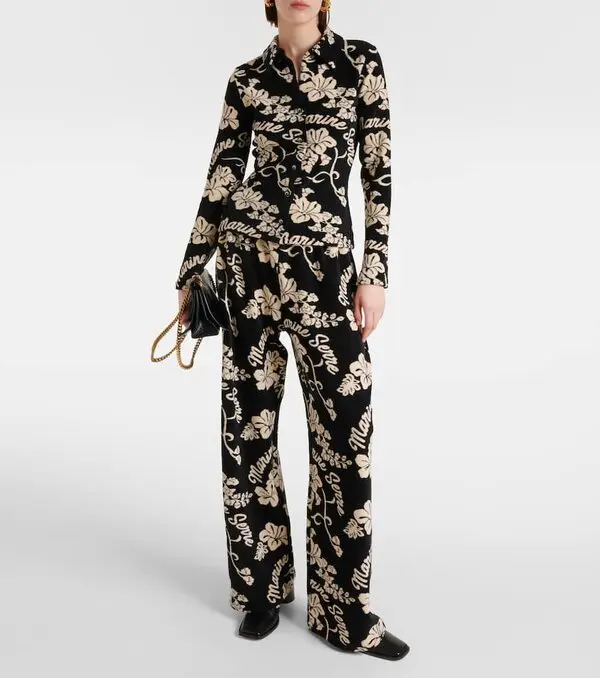 MARINE SERRE Floral Jacquard Sweatpants