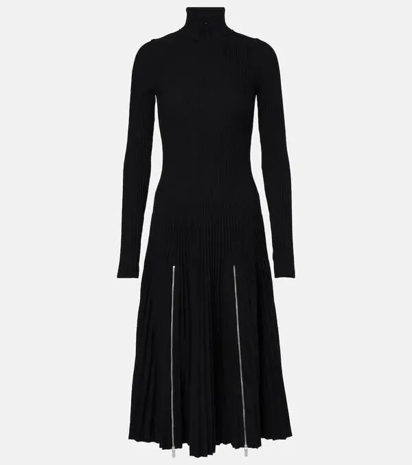 Burberry Pleated Jersey Midi Dress