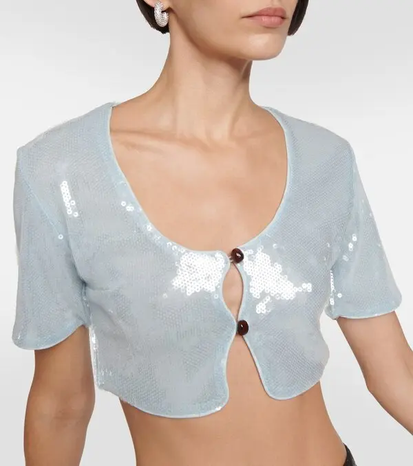 GANNI Sequined Crop Top